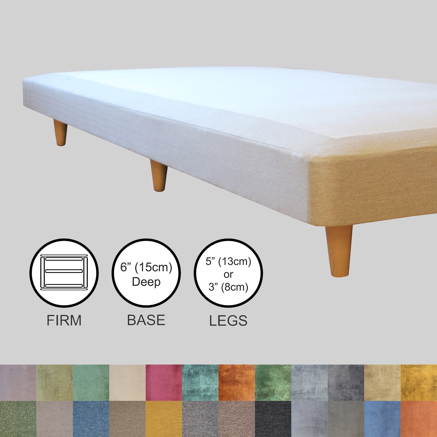 6" (15cm) Deep FIRM Divan with Legs - SUPER KING
