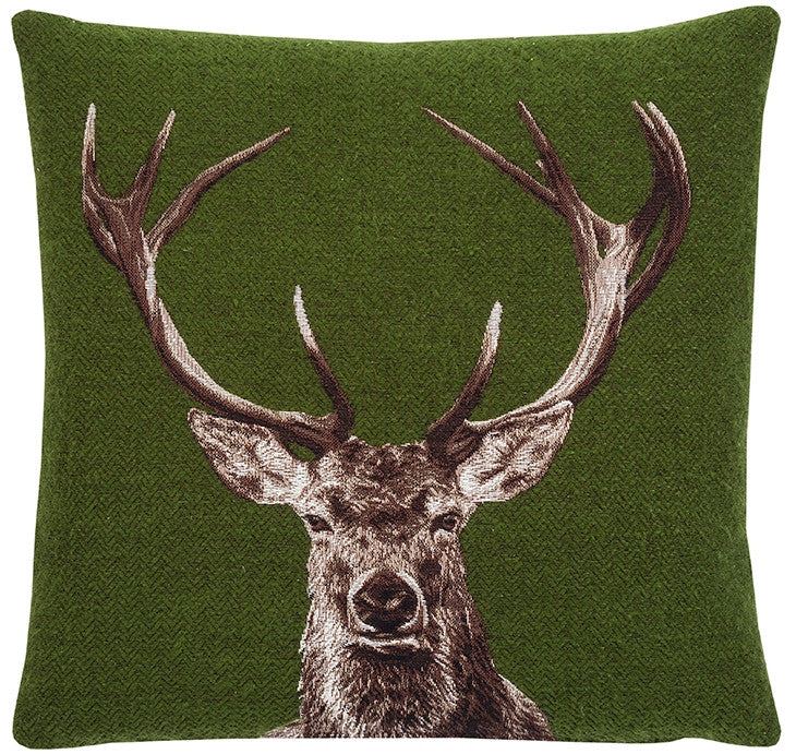 Green Stag Cushion